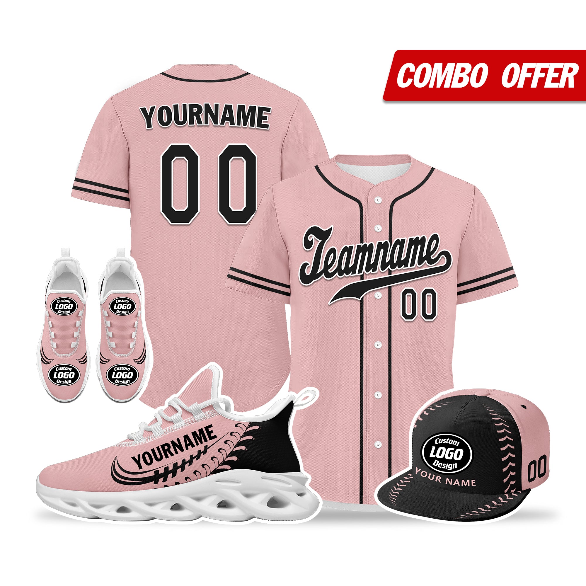 Coolcustomize Custom Pink Jersey MaxSoul Shoes and Hat Combo Offer Personalized – CoolCustomJerseys