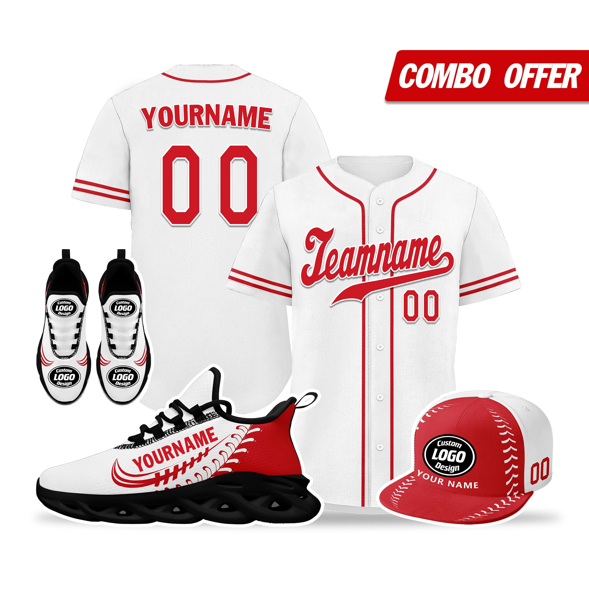 Coolcustomize Custom White Jersey MaxSoul Shoes and Hat Combo Offer Personalized – CoolCustomJerseys